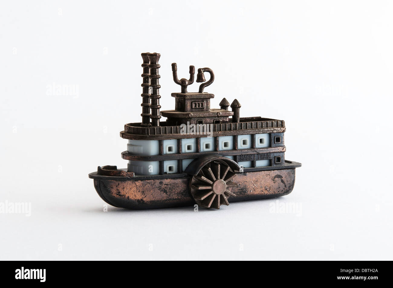 Steam boat pencil copperish chrome sharpener Stock Photo - Alamy