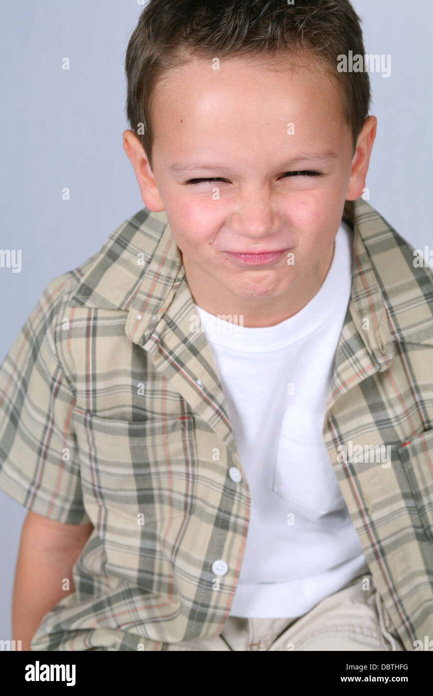 cute little boy making a face Stock Photo - Alamy