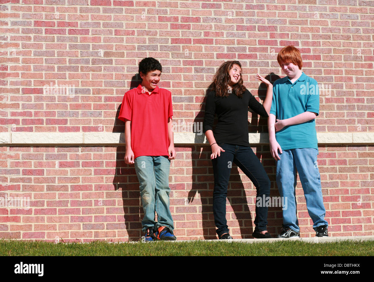 diverse group of multi-ethnic teens talking outside Stock Photo - Alamy