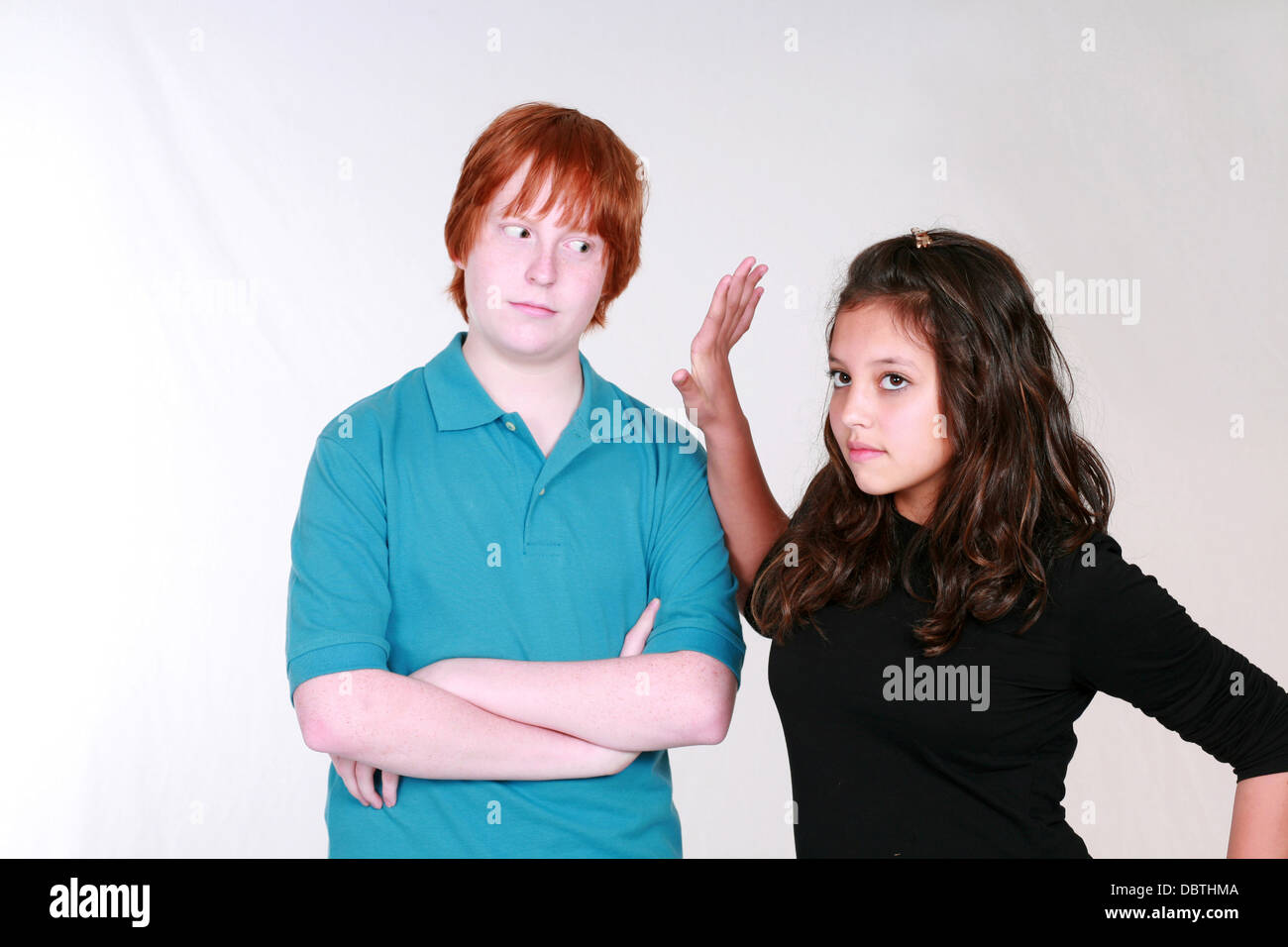 closeup of real people teen caucasian couple and boy blushing Stock ...