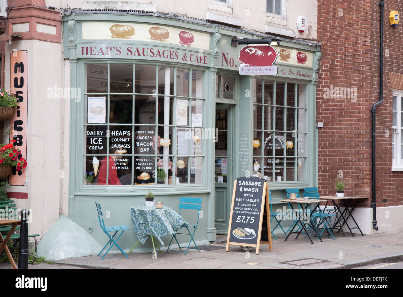Heaps Sausages and Cafe, Greenwich, London, England; UK Stock Photo - Alamy