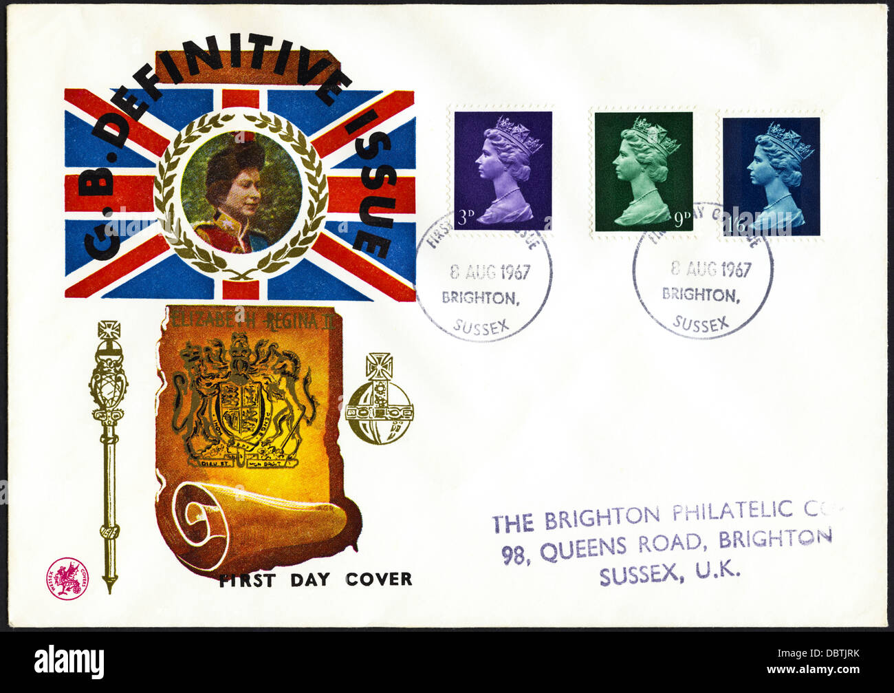 GPO First Day Cover of 1967 definitive issue 3d, 9d & 1s6d postmarked ...