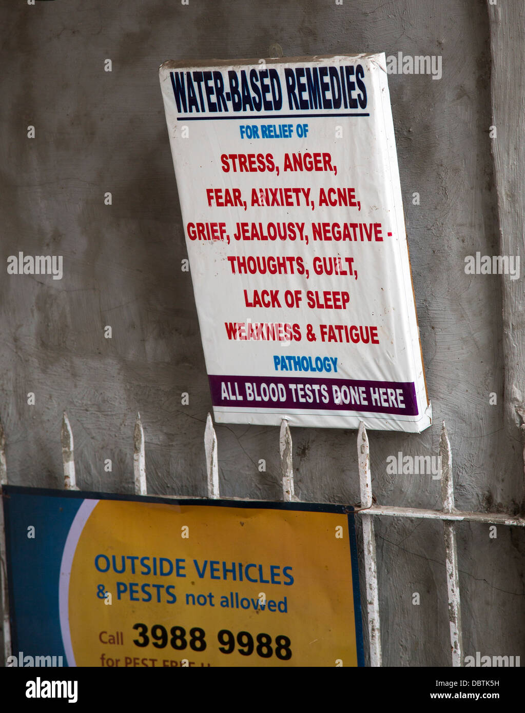 Sign water-based remedies for stress anger homeopathic Stock Photo - Alamy