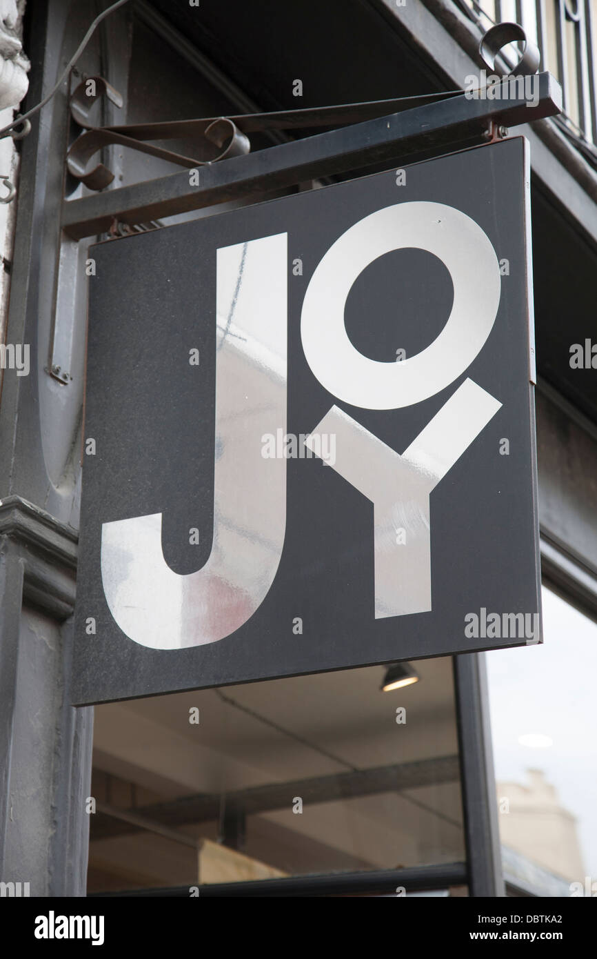 Joy Fashion Shop Sign and Logo, Greenwich, London, UK Stock Photo - Alamy