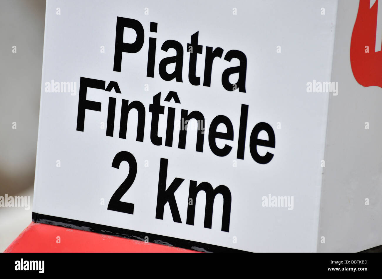 Roadside milestone, Romania Stock Photo - Alamy