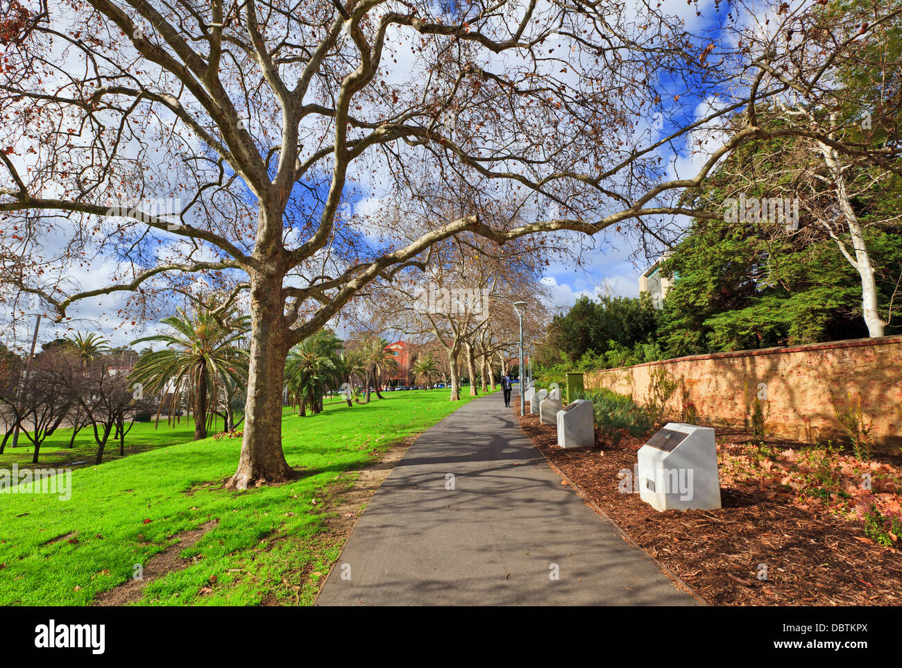 A man walking along the Path of Honor next to the Torrens Parade Ground ...
