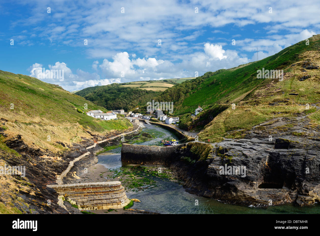 Boscastle harbour aerial hi-res stock photography and images - Alamy