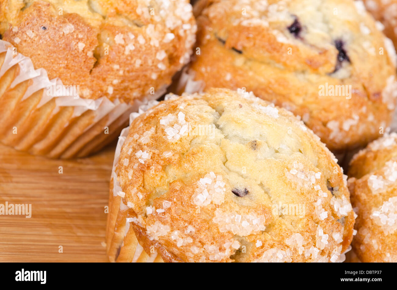 Golden brown blueberry muffins Stock Photo - Alamy
