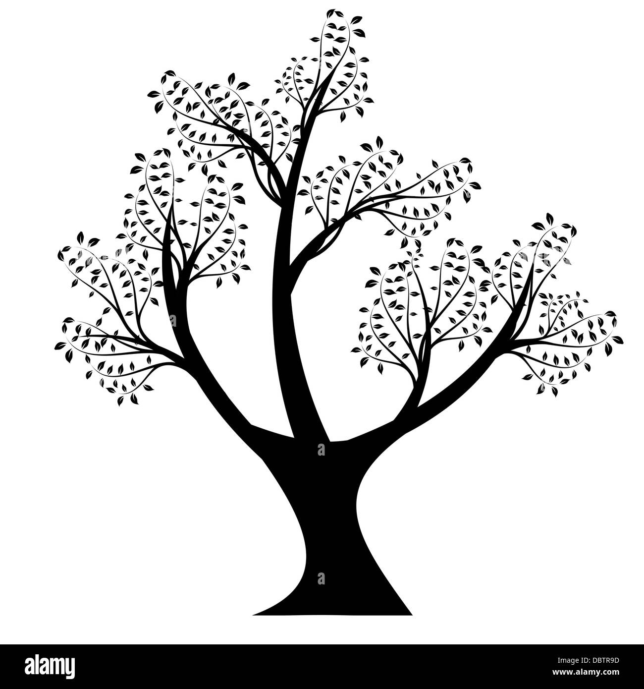 art tree silhouette isolated on white background Stock Photo - Alamy