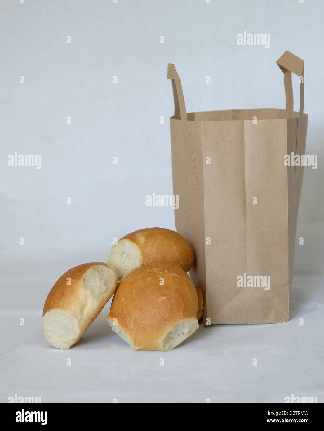 Fresh white crusty rolls Stock Photo - Alamy