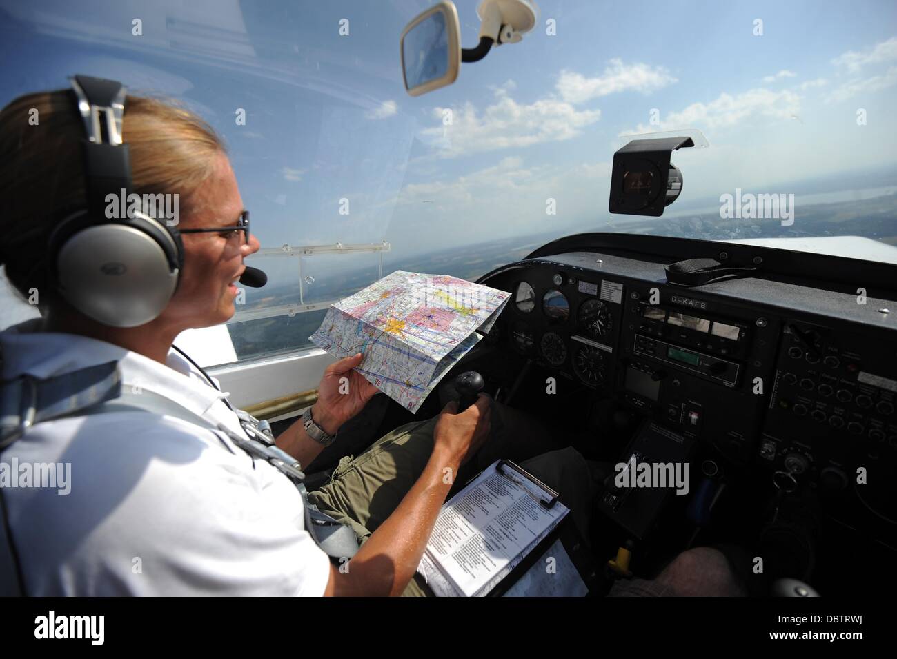 Pilot Sandra Mueller searches the region for forest fires in ...