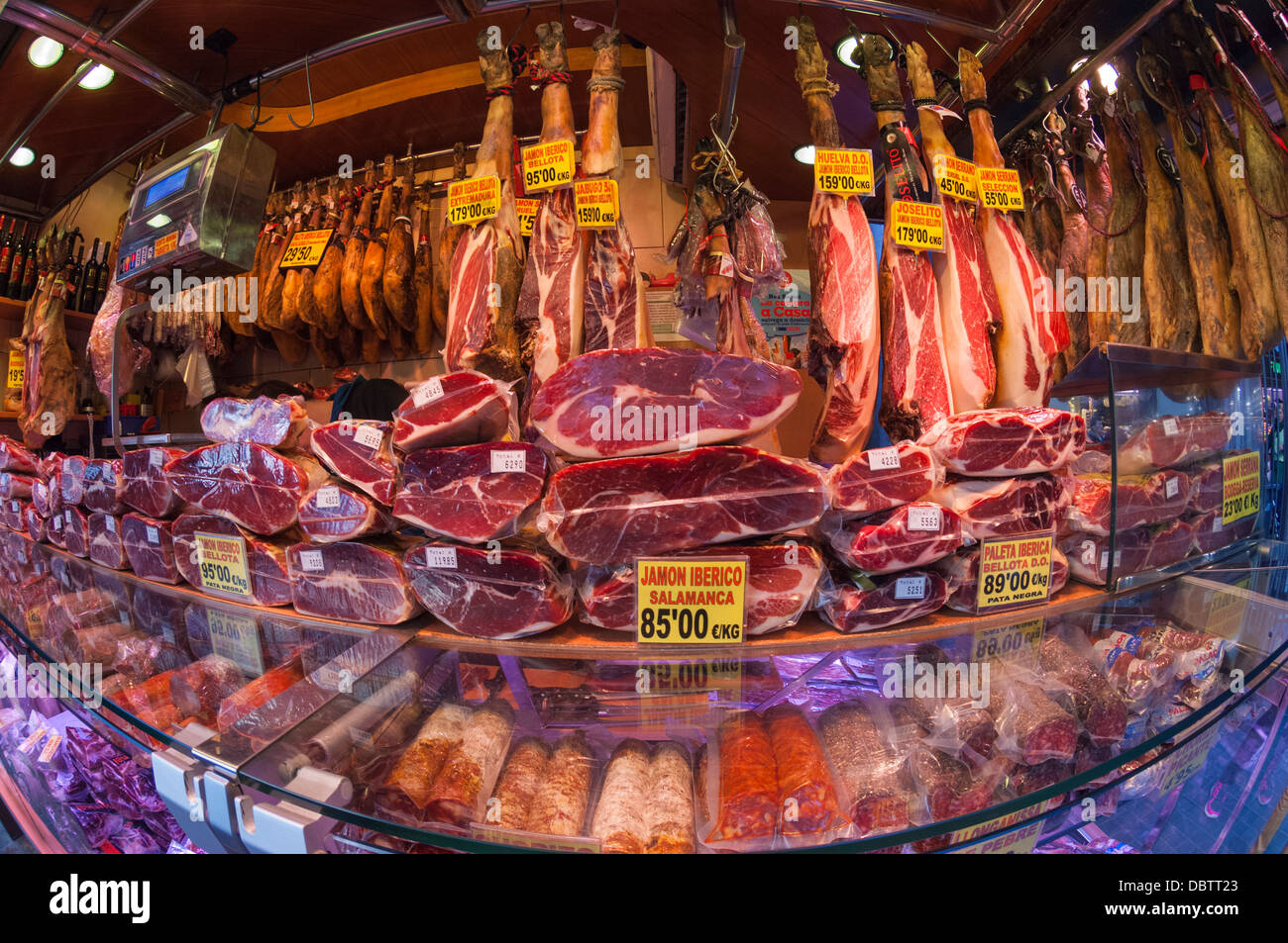 Spanish ham in fish market hi-res stock photography and images - Alamy