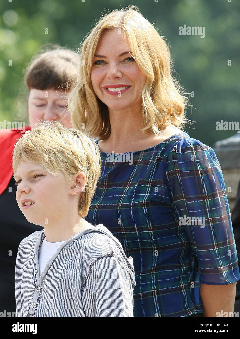 Samantha Womack and son Ben Womack outside the ITV studios London ...