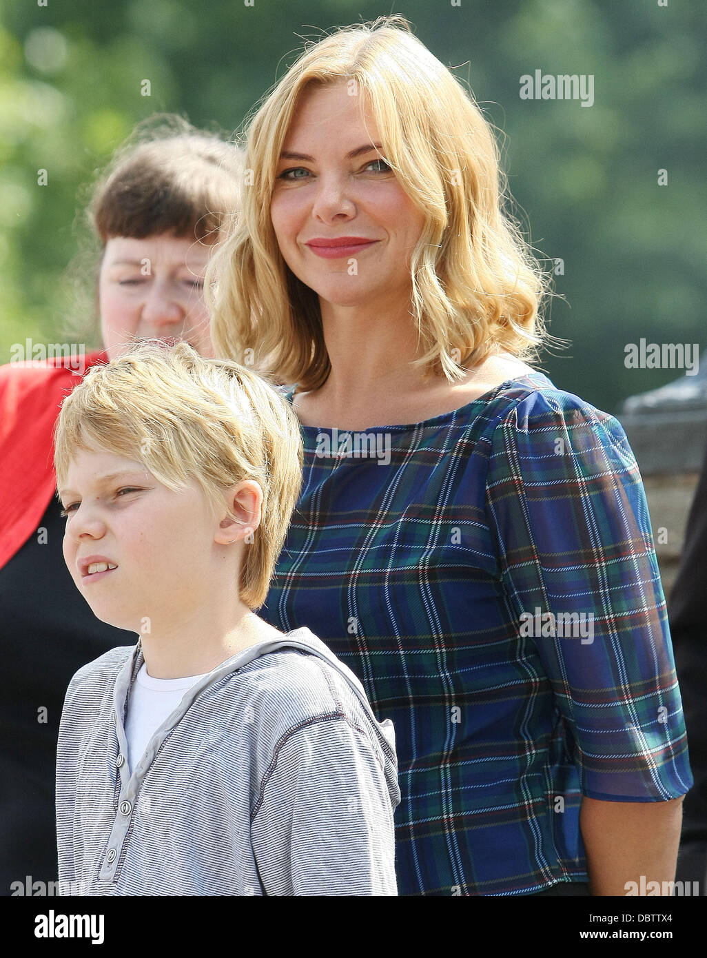 Samantha Womack and son Ben Womack outside the ITV studios London ...