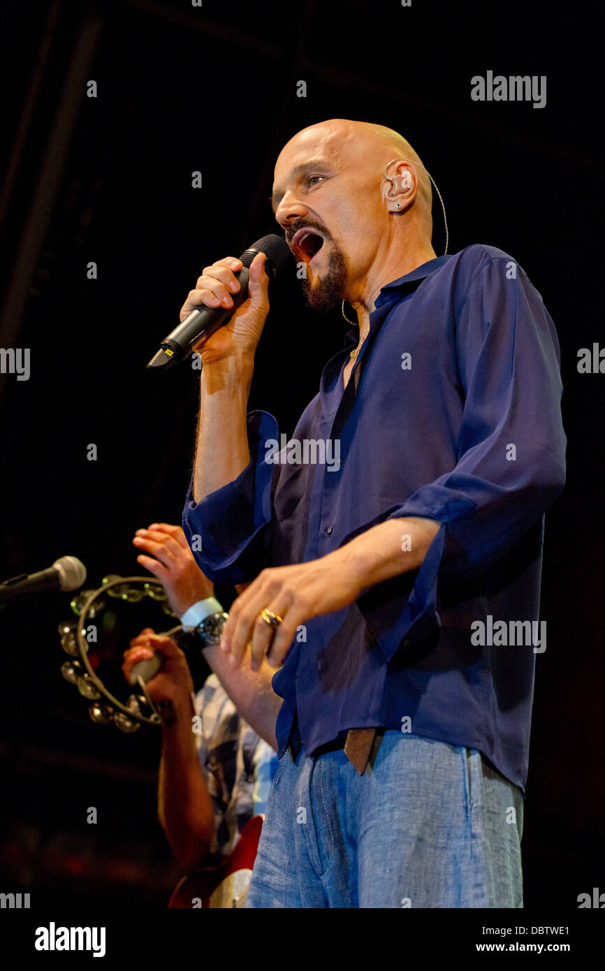 Tim Booth of James performing live in Festas do Mar at Baia de Cascais ...