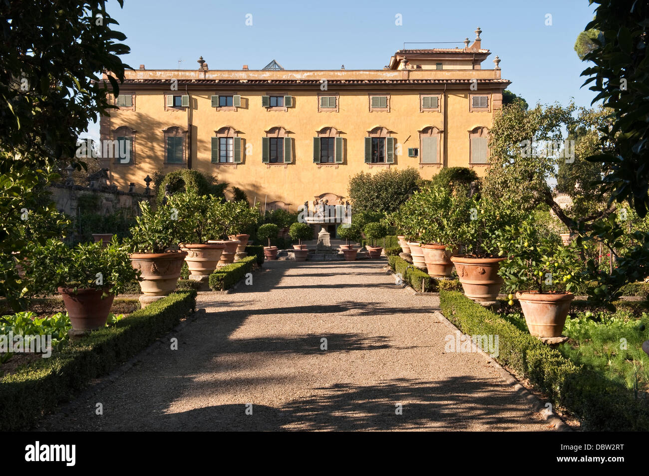 Lemon trees in terracotta pots in the vegetable garden at Villa La ...