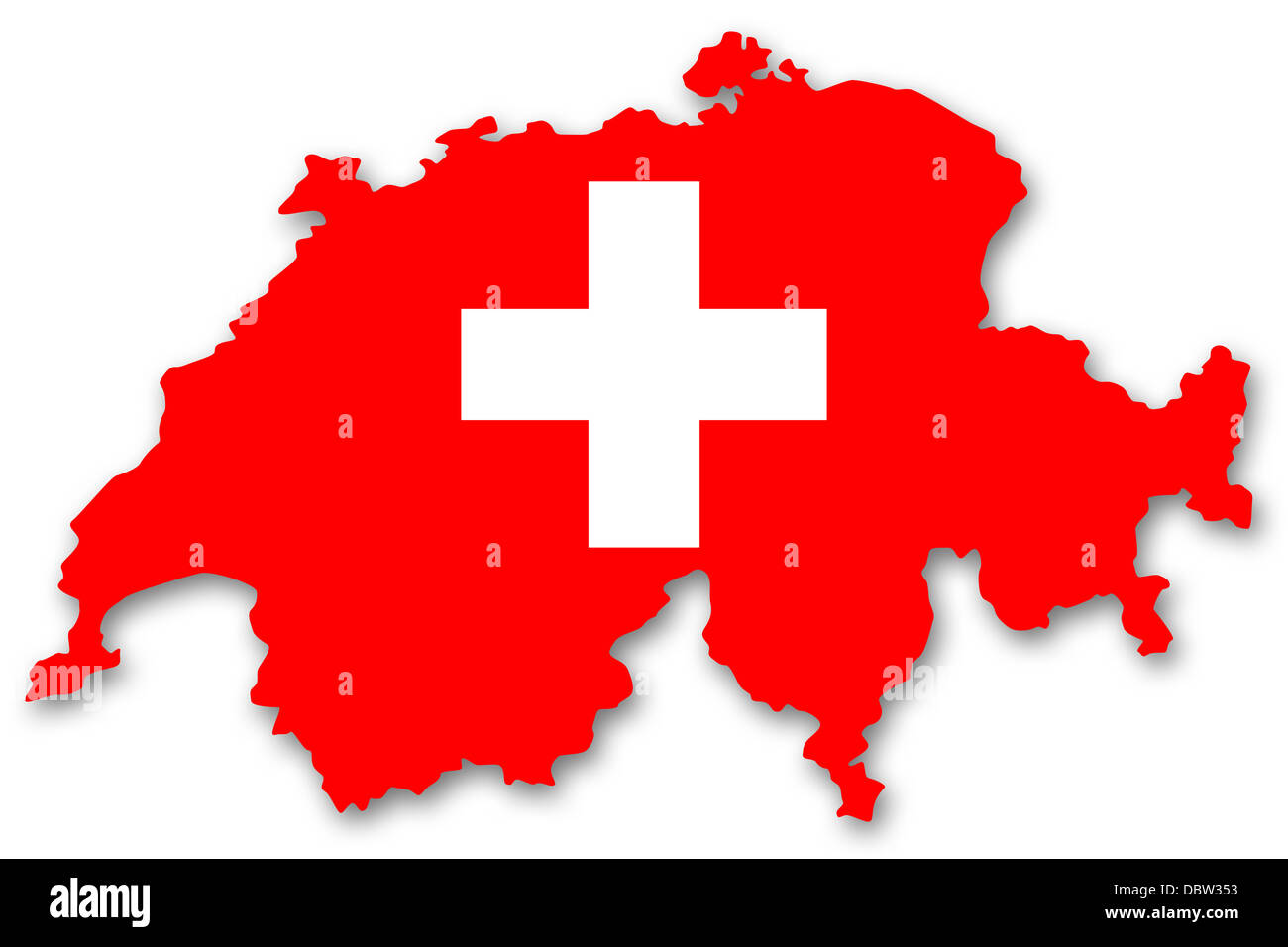 Map and flag of Switzerland Stock Photo - Alamy