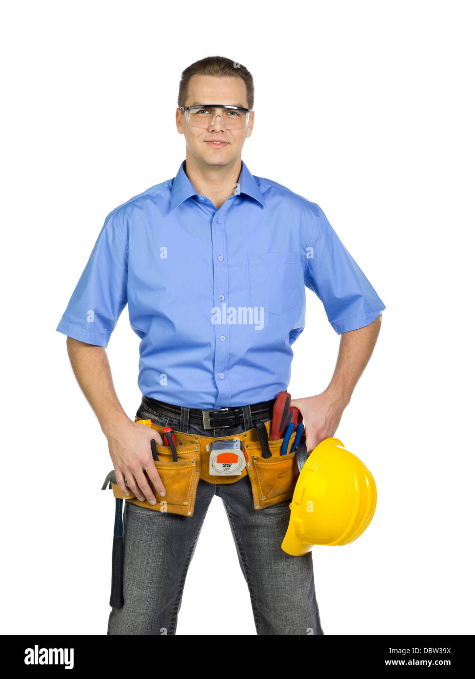 man with construction tools Stock Photo - Alamy