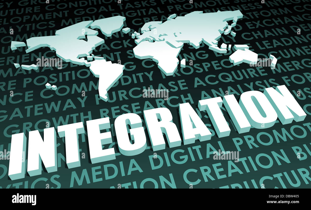 Integration Industry Global Standard on 3D Map Stock Photo - Alamy