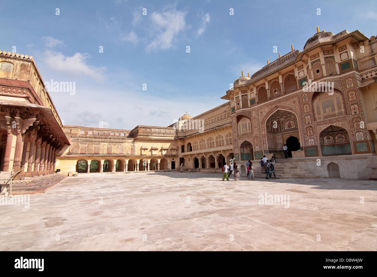 Interior courtyard of Amer Fort in Amer Rajasthan India Stock Photo - Alamy