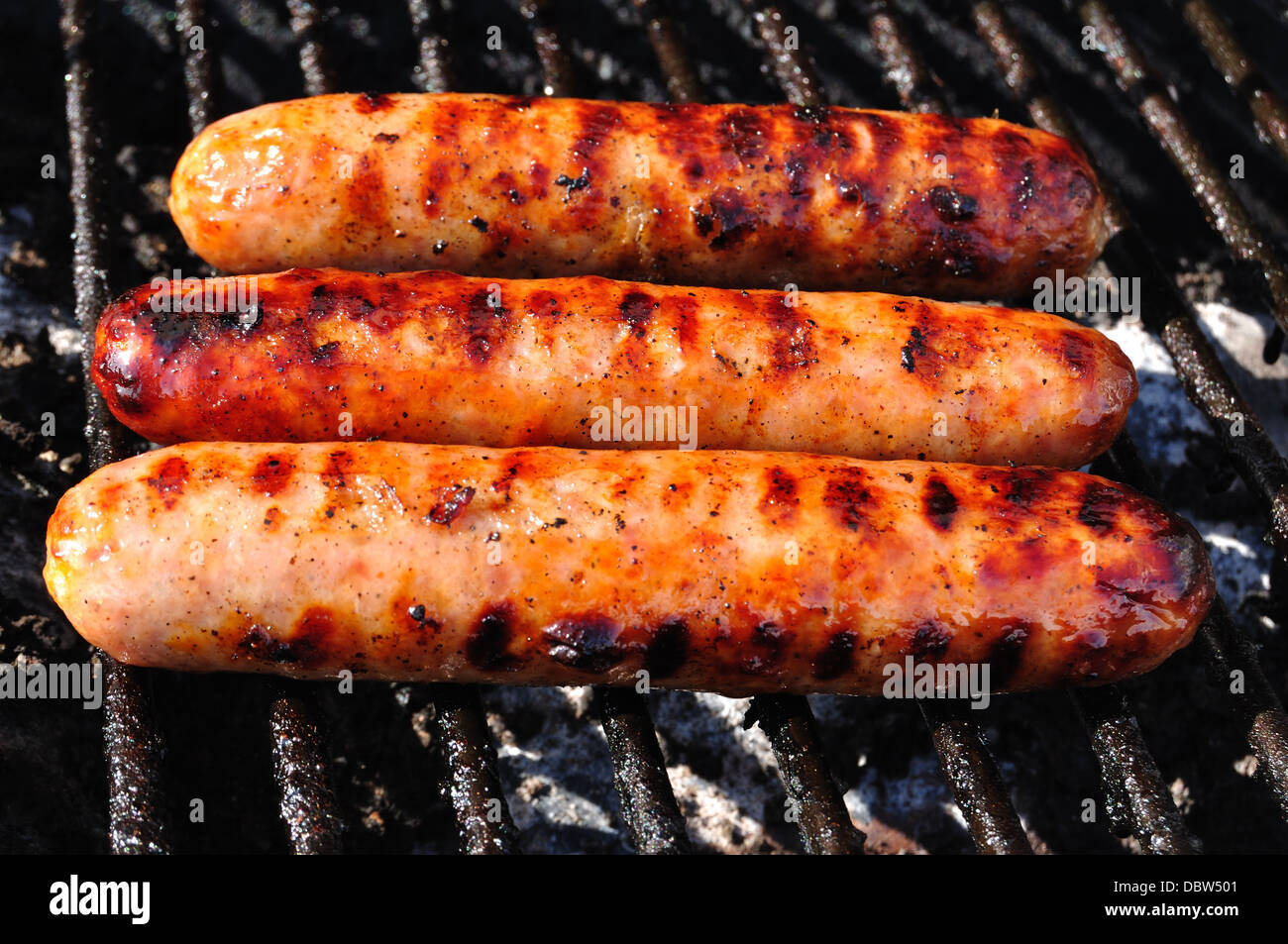Sausages on the BBQ Stock Photo - Alamy