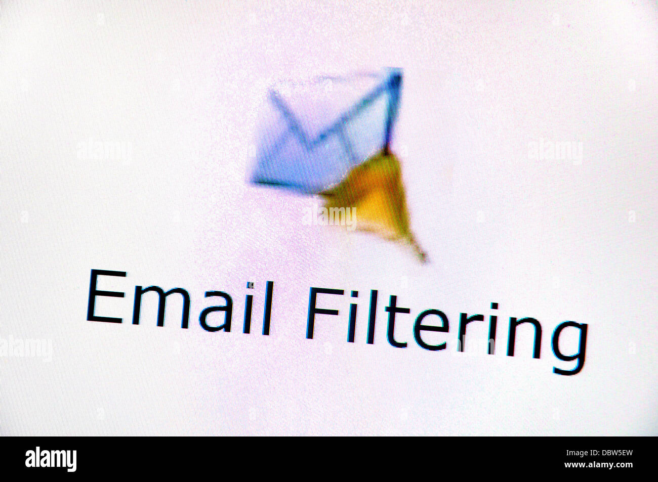 Computer screenshot - Internet. Email filtering Stock Photo - Alamy