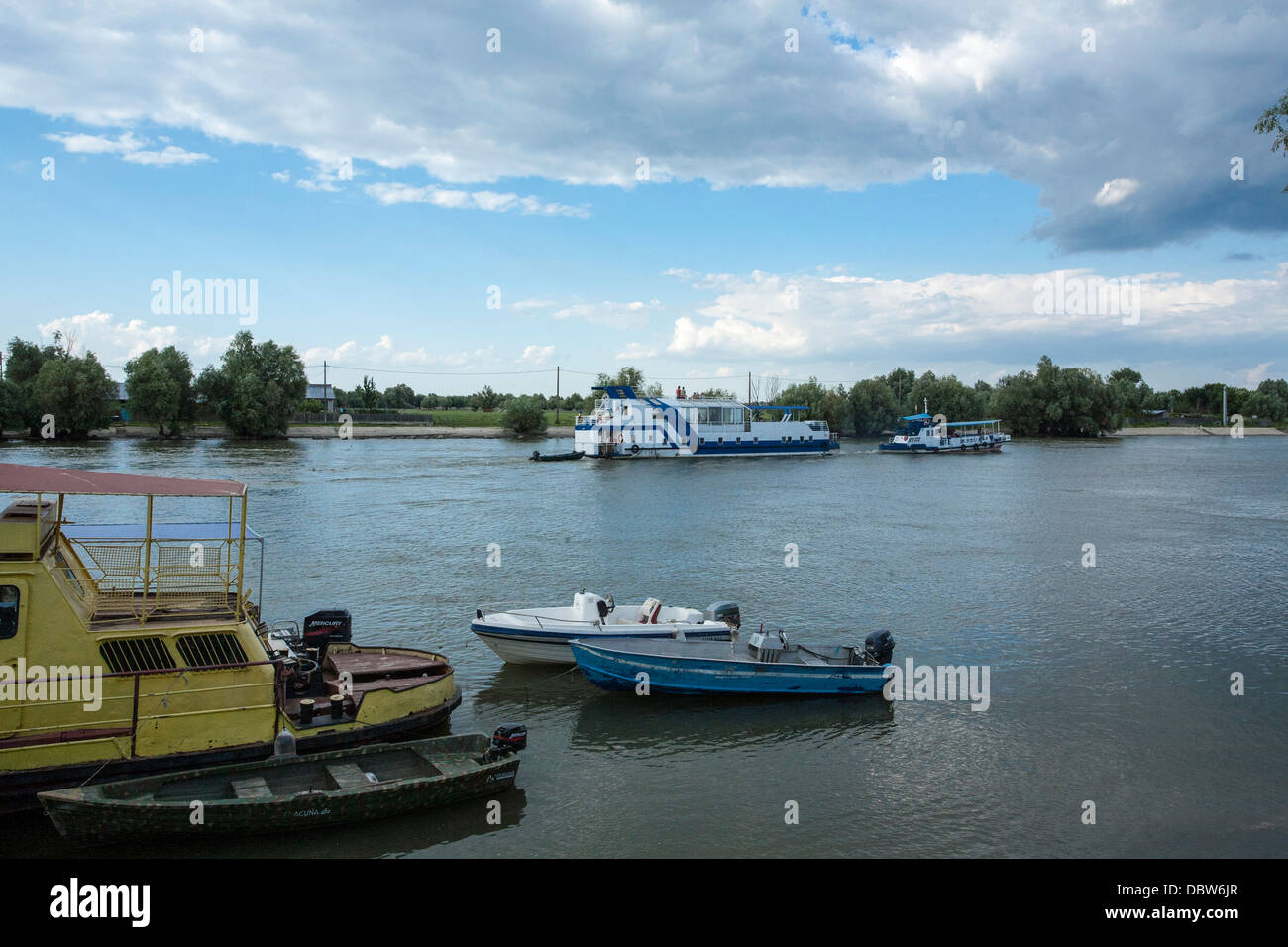 Sulina channel, Partizani village, Danube river Delta, Romania ...