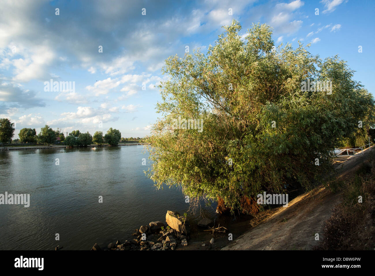 Sulina channel, Partizani village, Danube river Delta, Romania ...