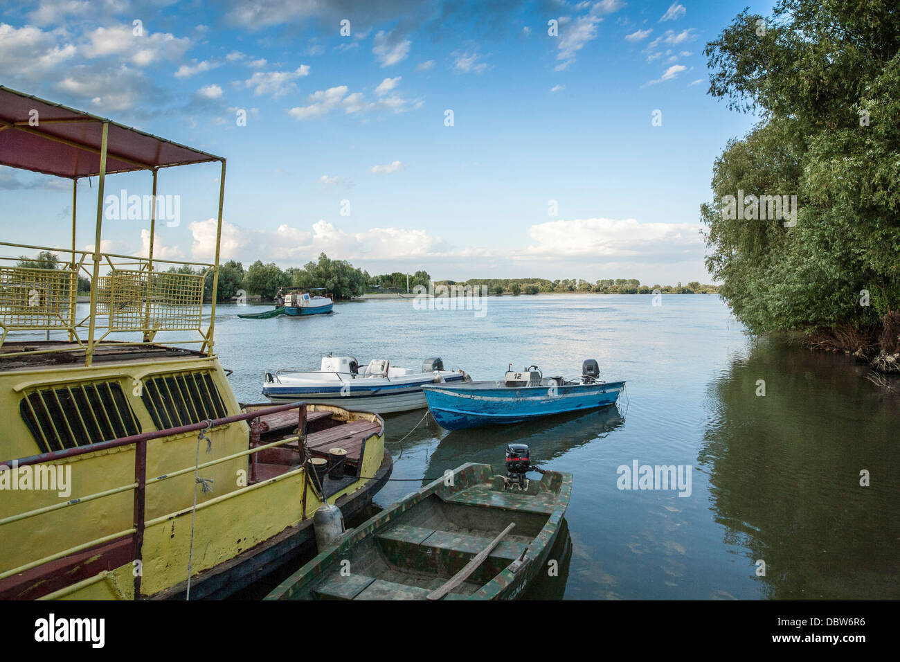 Sulina channel, Partizani village, Danube river Delta, Romania ...