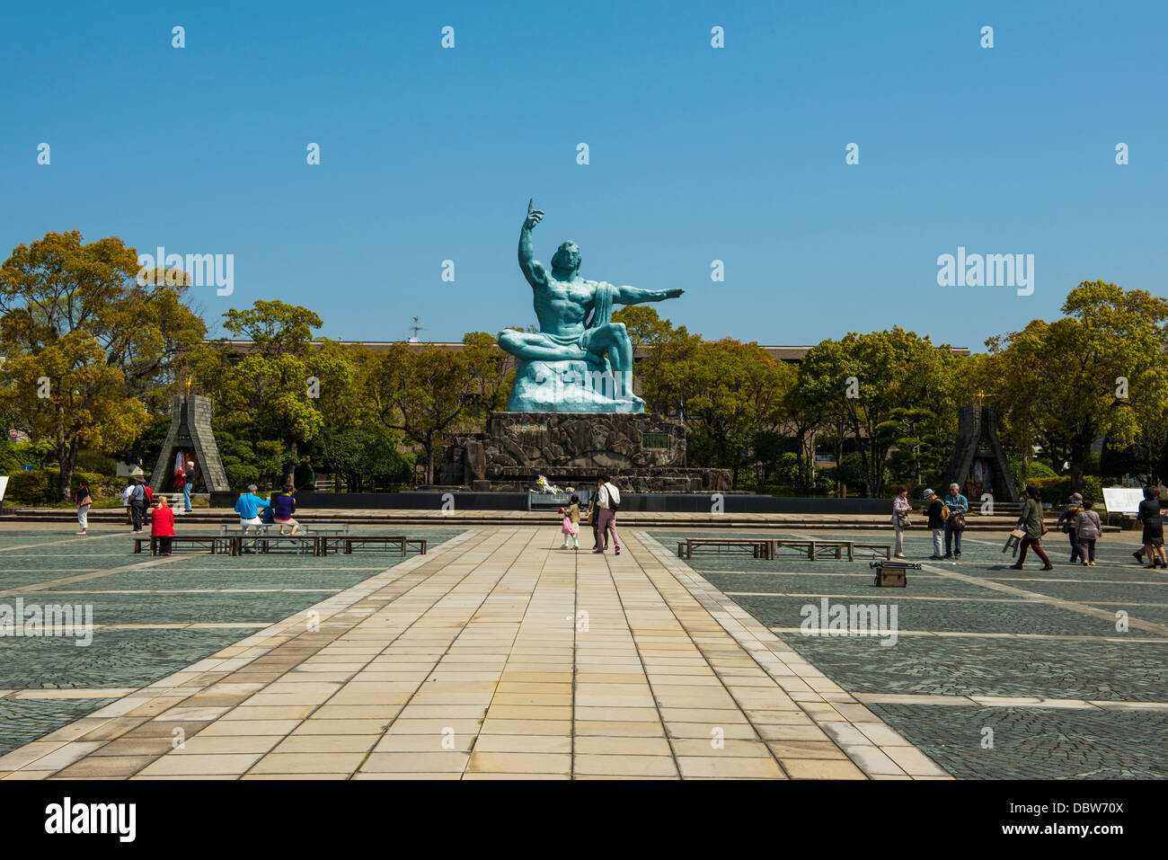 Peace statue in the Peace Park, Nagasaki, Kyushu, Japan, Asia Stock ...