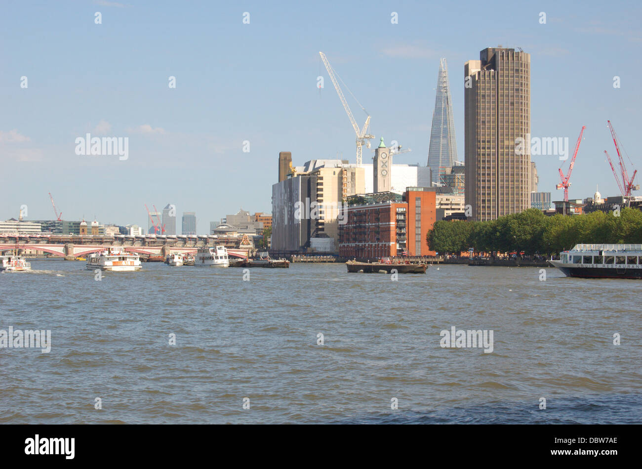 South Bank skyline from Victoria Embankment in London, England Stock ...