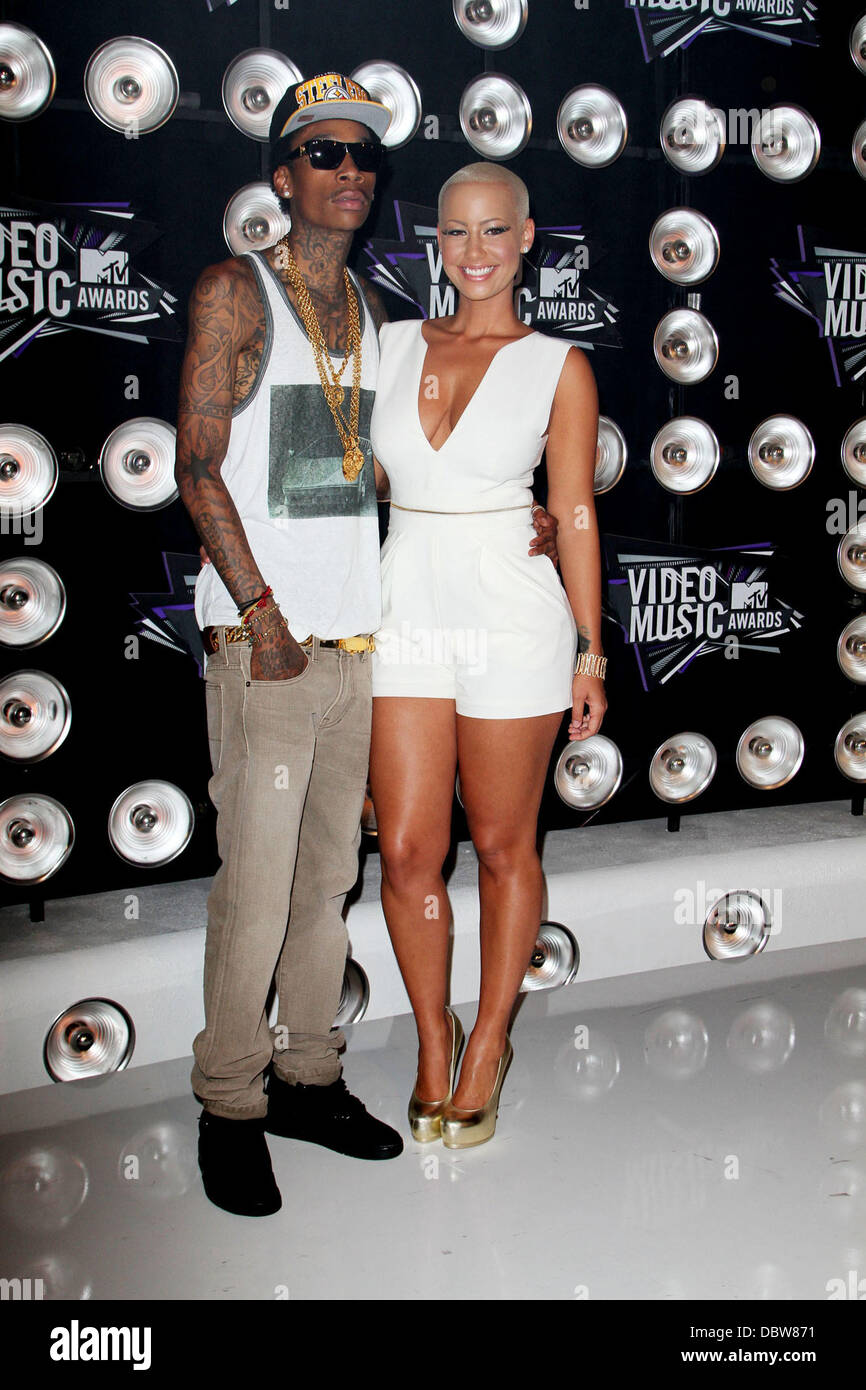 Amber Rose and Wiz Khalifa 2011 MTV Video Music Awards held at LA Live ...