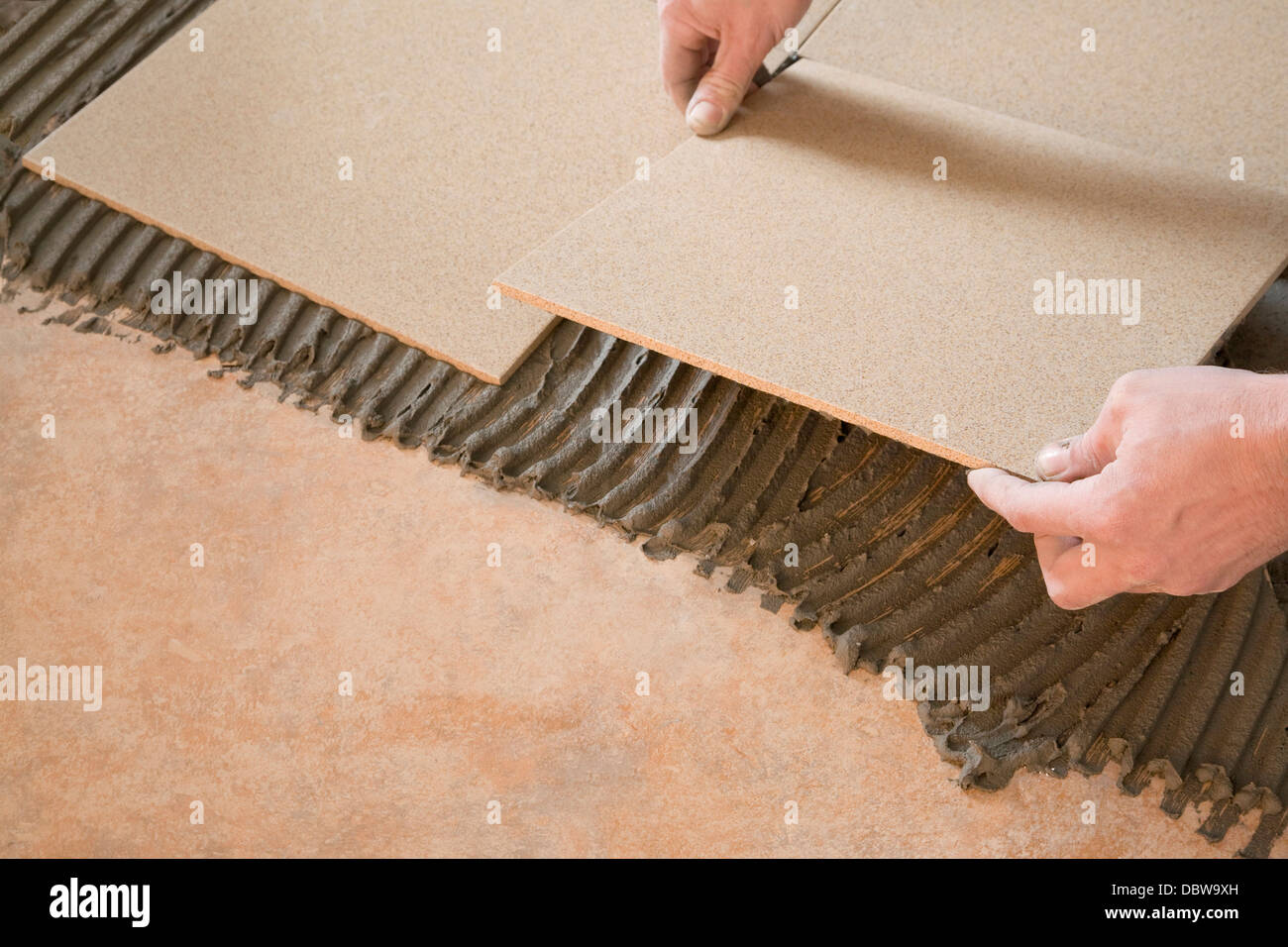 master glue tiles Stock Photo - Alamy