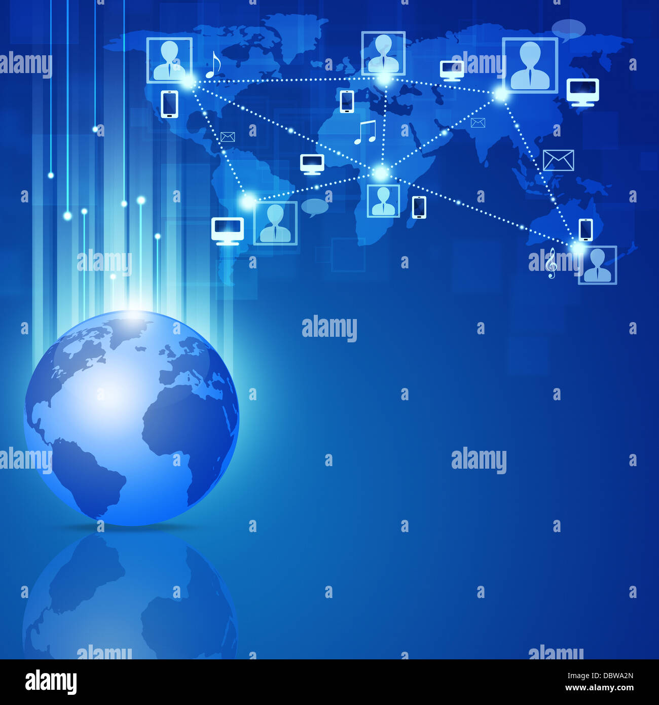 global network casual and business communications blue background Stock ...