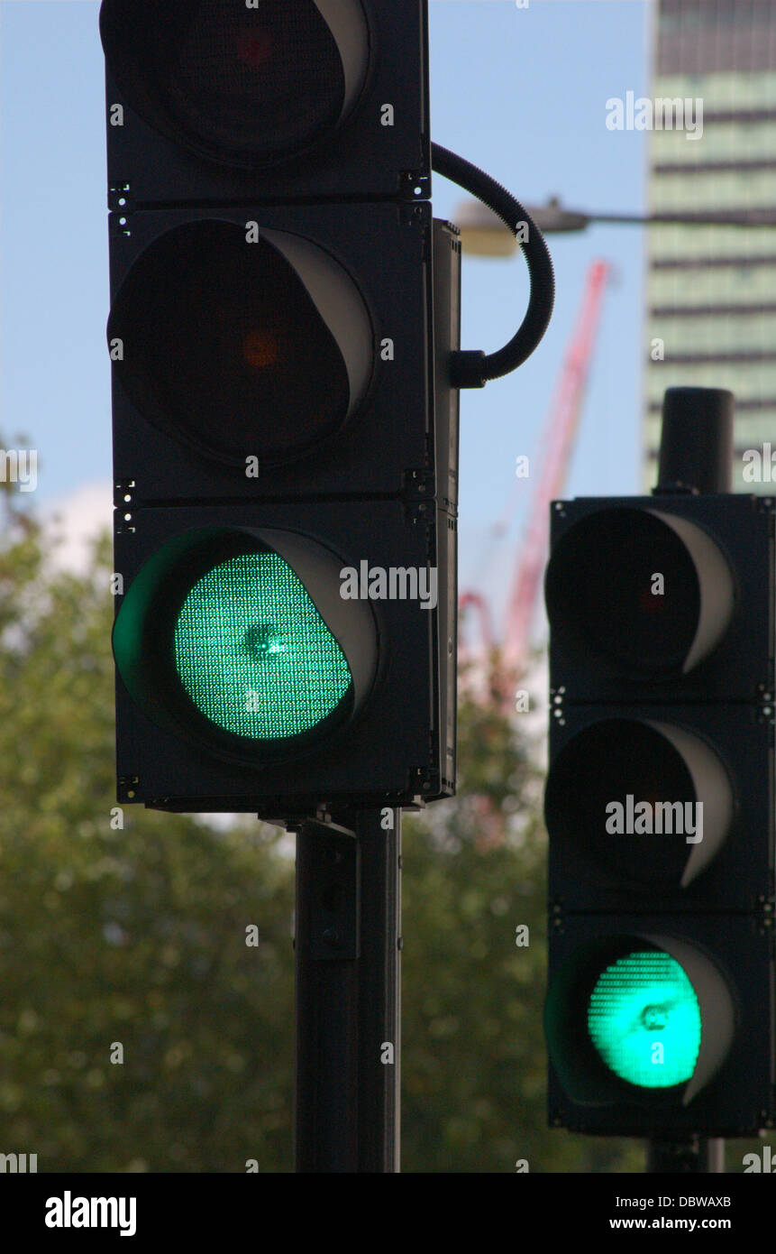 Green traffic light in London, England Stock Photo - Alamy