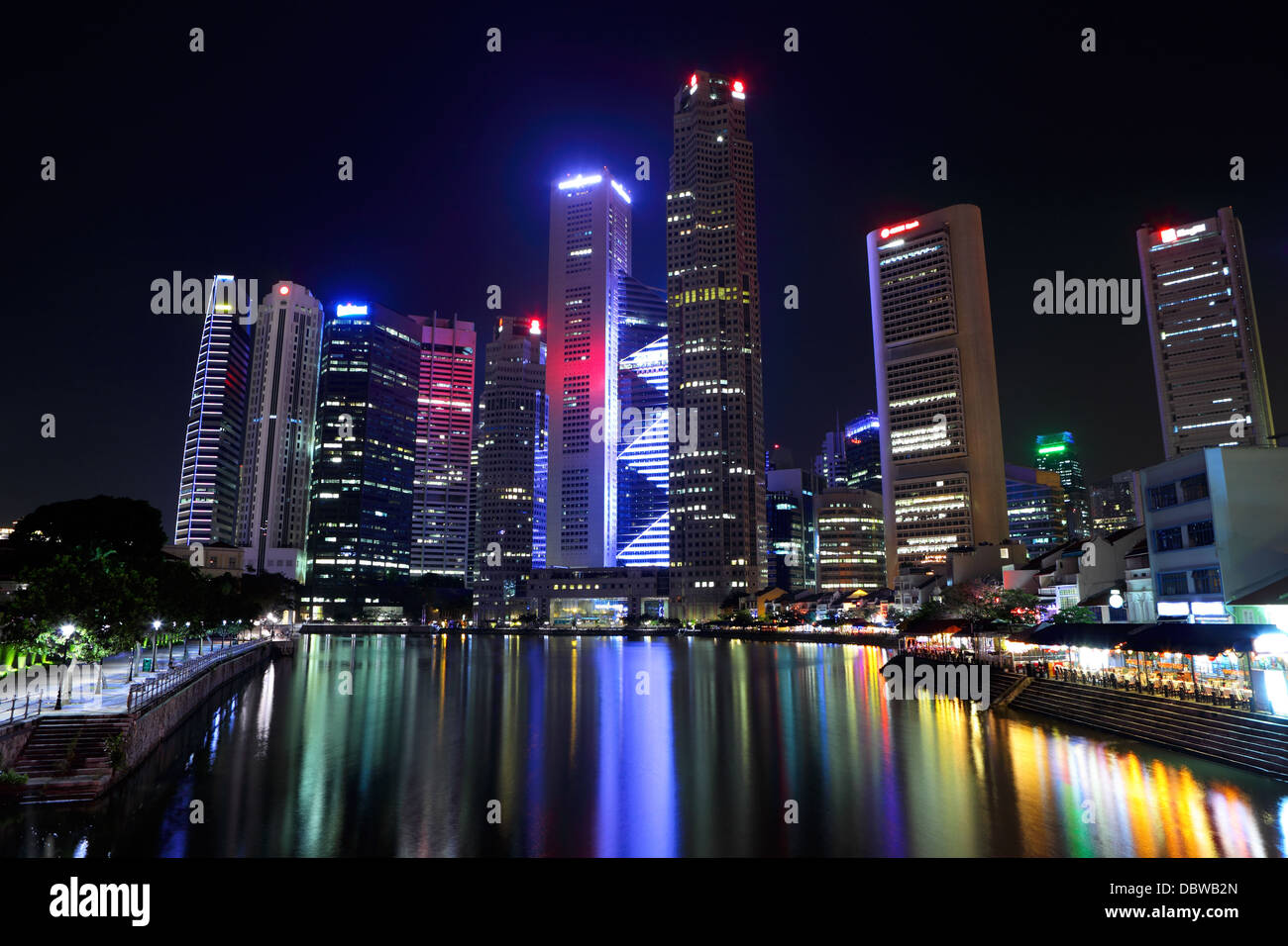 Singapore at night Stock Photo - Alamy