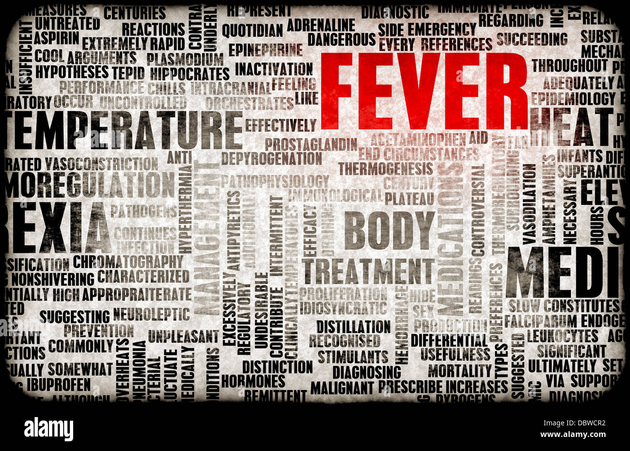 Fever Concept as a Medical Pyrexia Art Stock Photo - Alamy