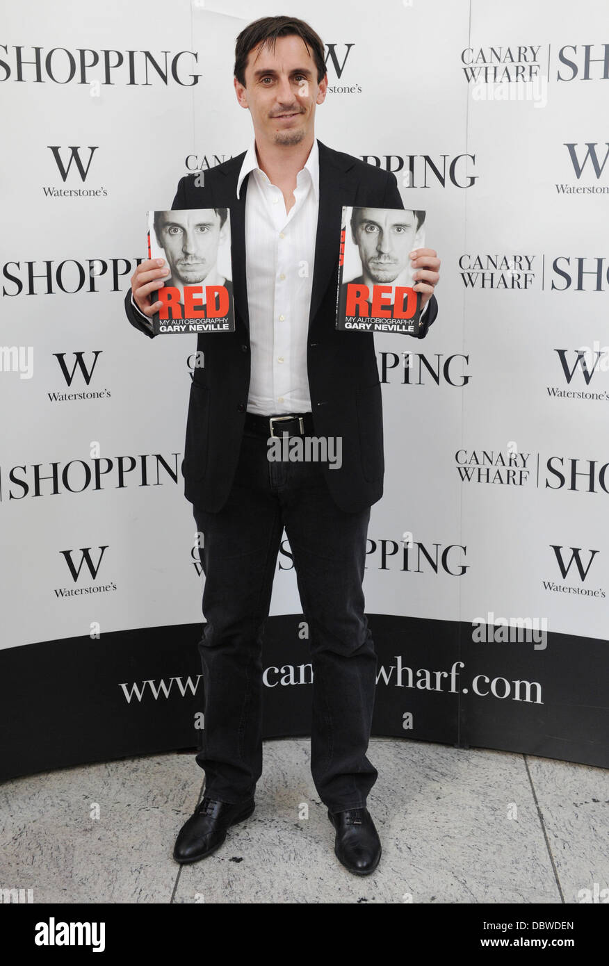 Gary Neville signs copies of his autobiography 'Red' at Waterstones ...