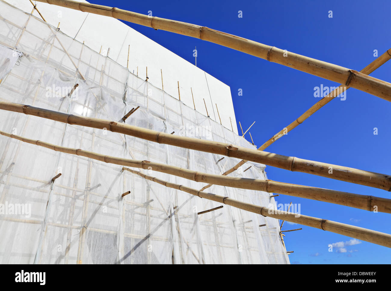 bamboo scaffolding in construction site Stock Photo - Alamy