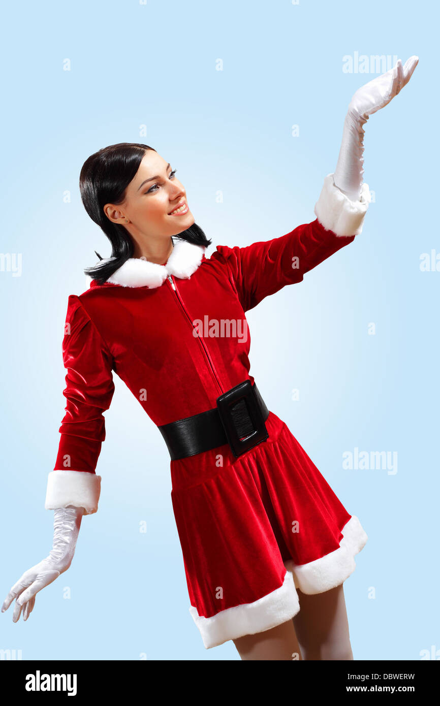pretty santa girl Stock Photo - Alamy