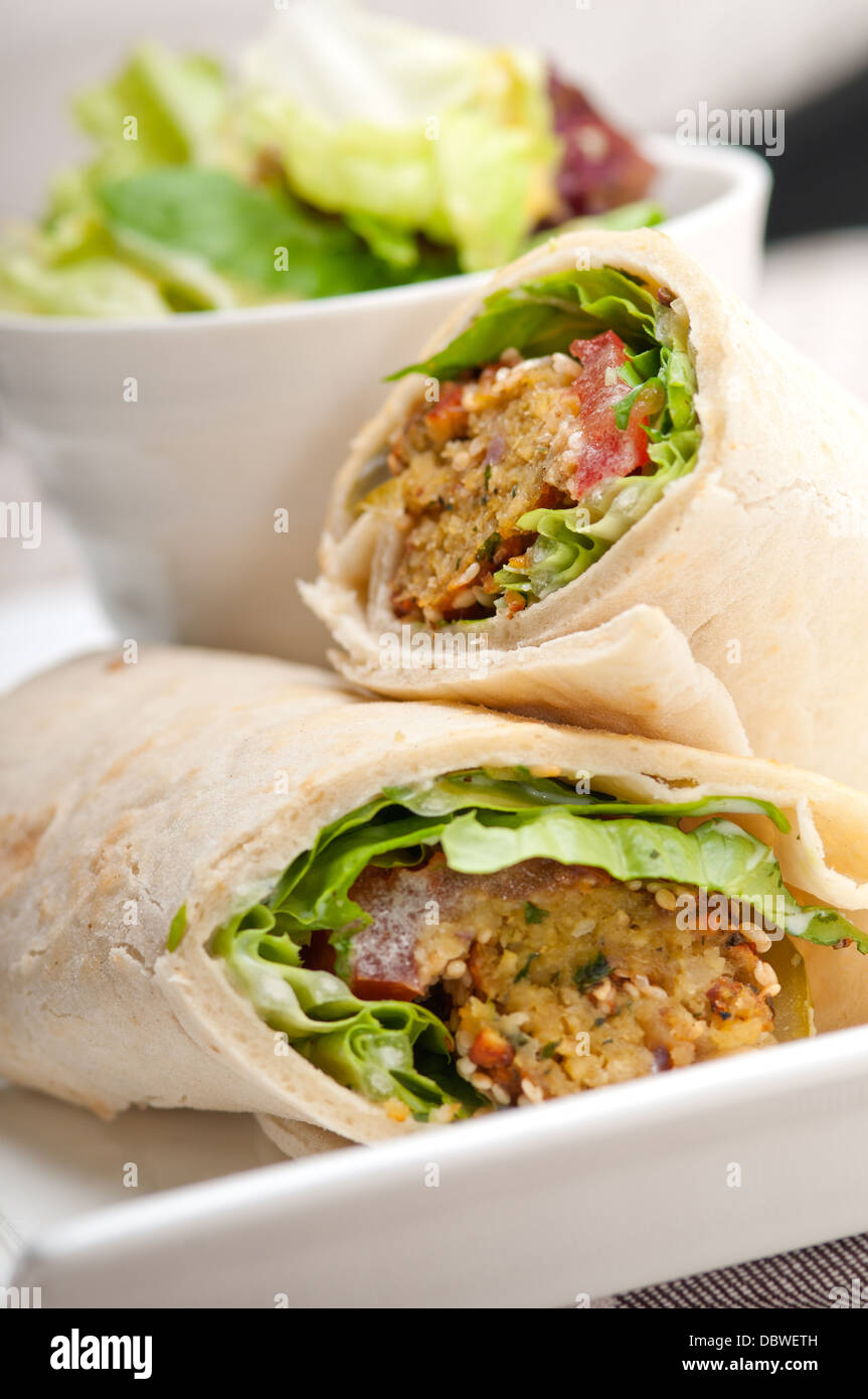 falafel pita bread roll wrap sandwich traditional arab middle east food ...