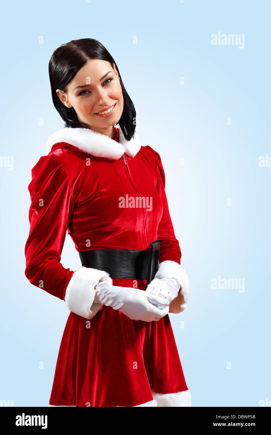 pretty santa girl Stock Photo - Alamy