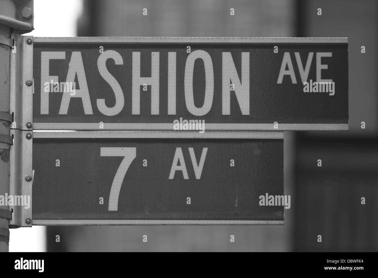 Black and White Fashion Ave sign, NYC Stock Photo - Alamy