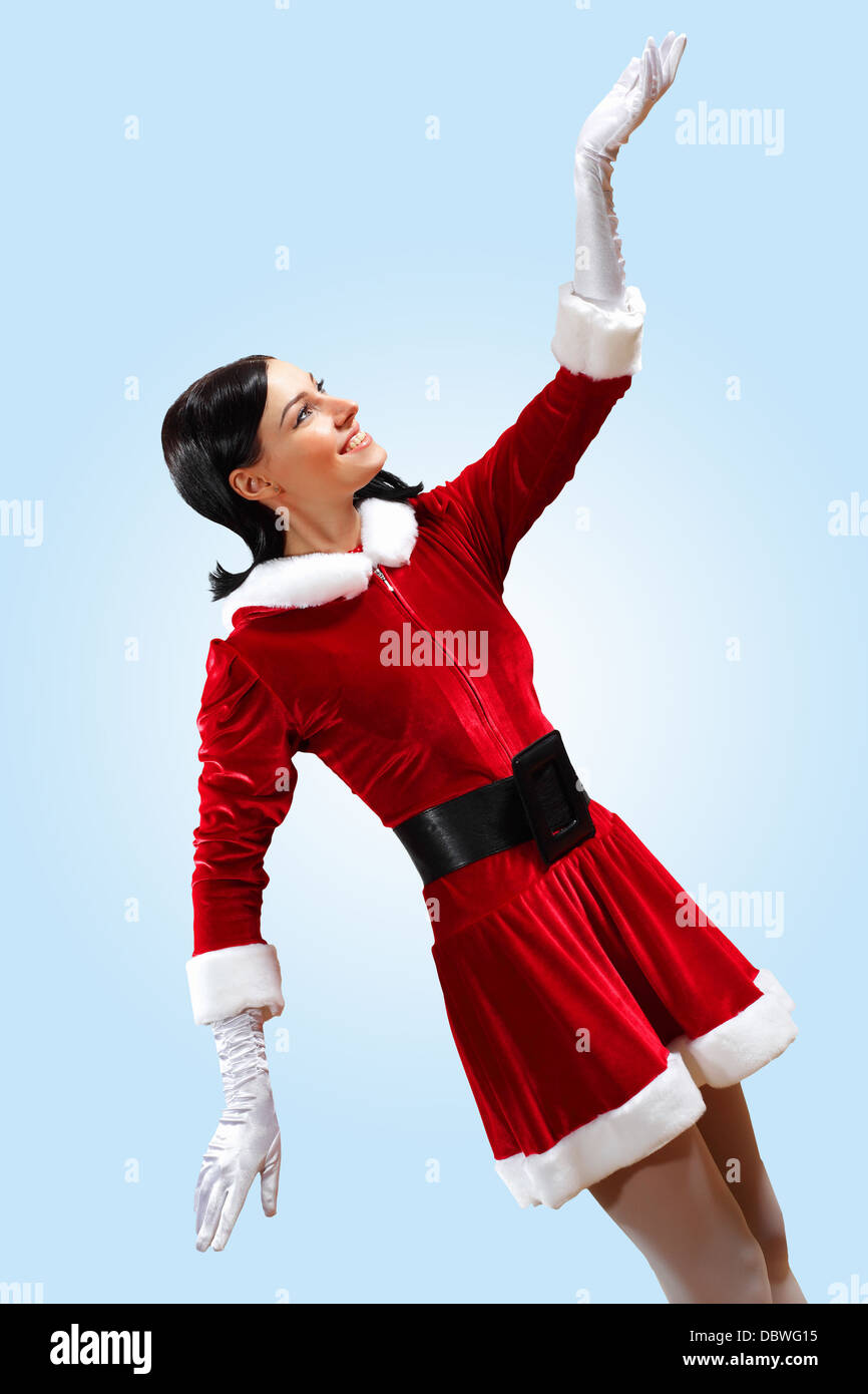 pretty santa girl Stock Photo - Alamy