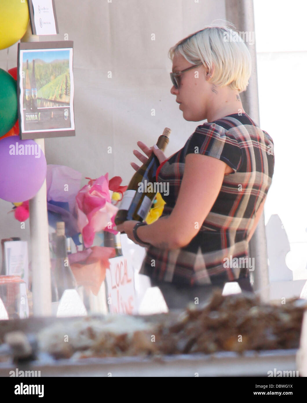 Pink, real name Alecia Moore enjoying a family day out at the Chilli ...