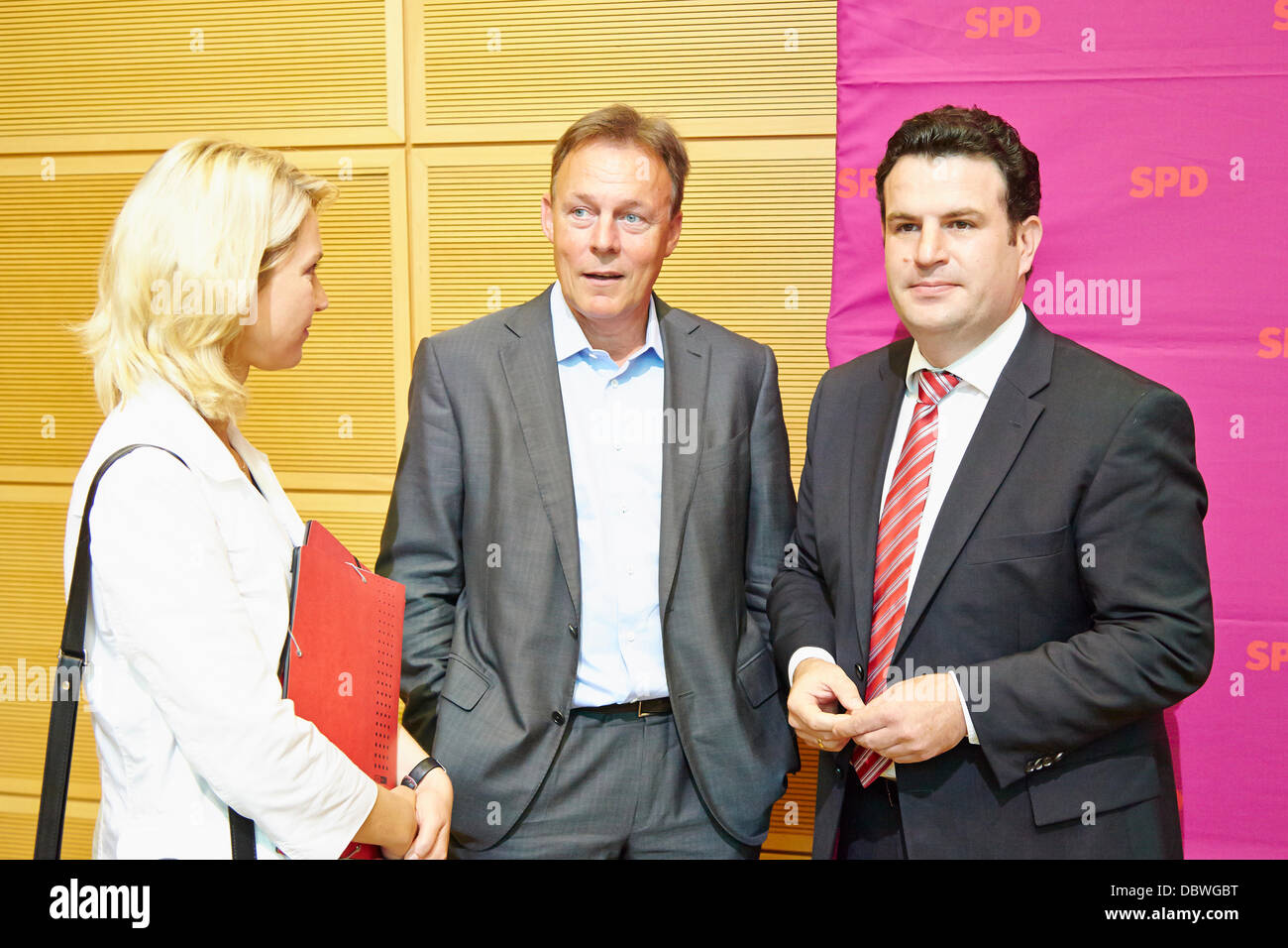 Deputy chairman of the spd parliamentary group and hubertus heil hi-res ...