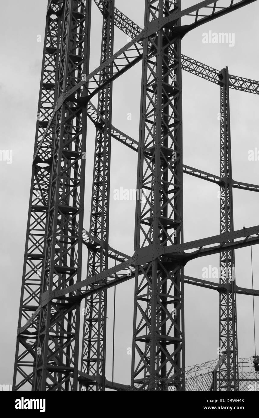 Gasometer frame in London, England Stock Photo - Alamy