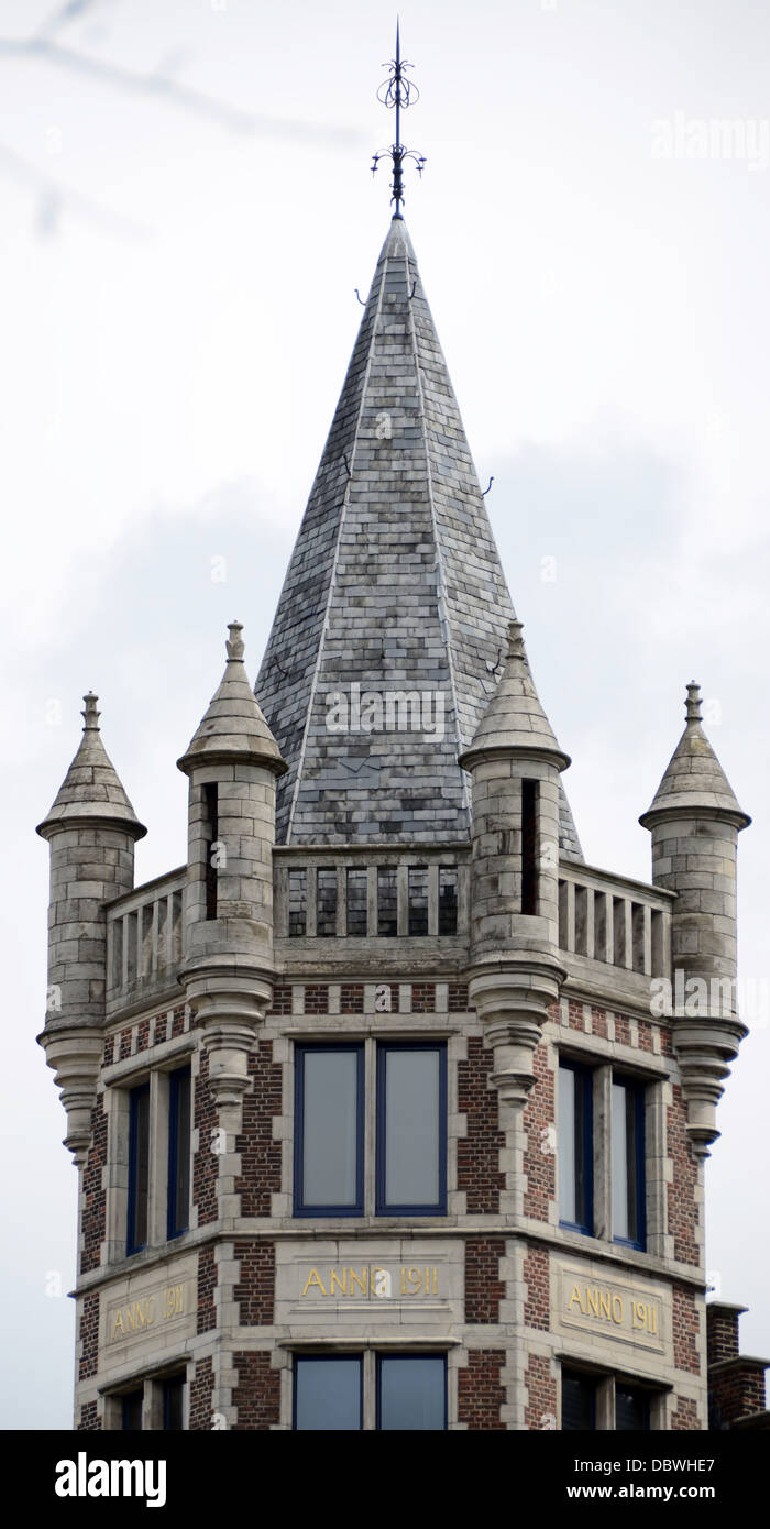 A tower from a building in Antwerp Stock Photo - Alamy