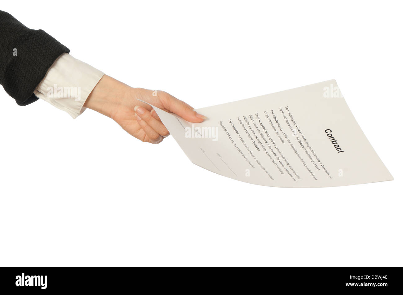 Working a contract Cut Out Stock Images & Pictures - Alamy