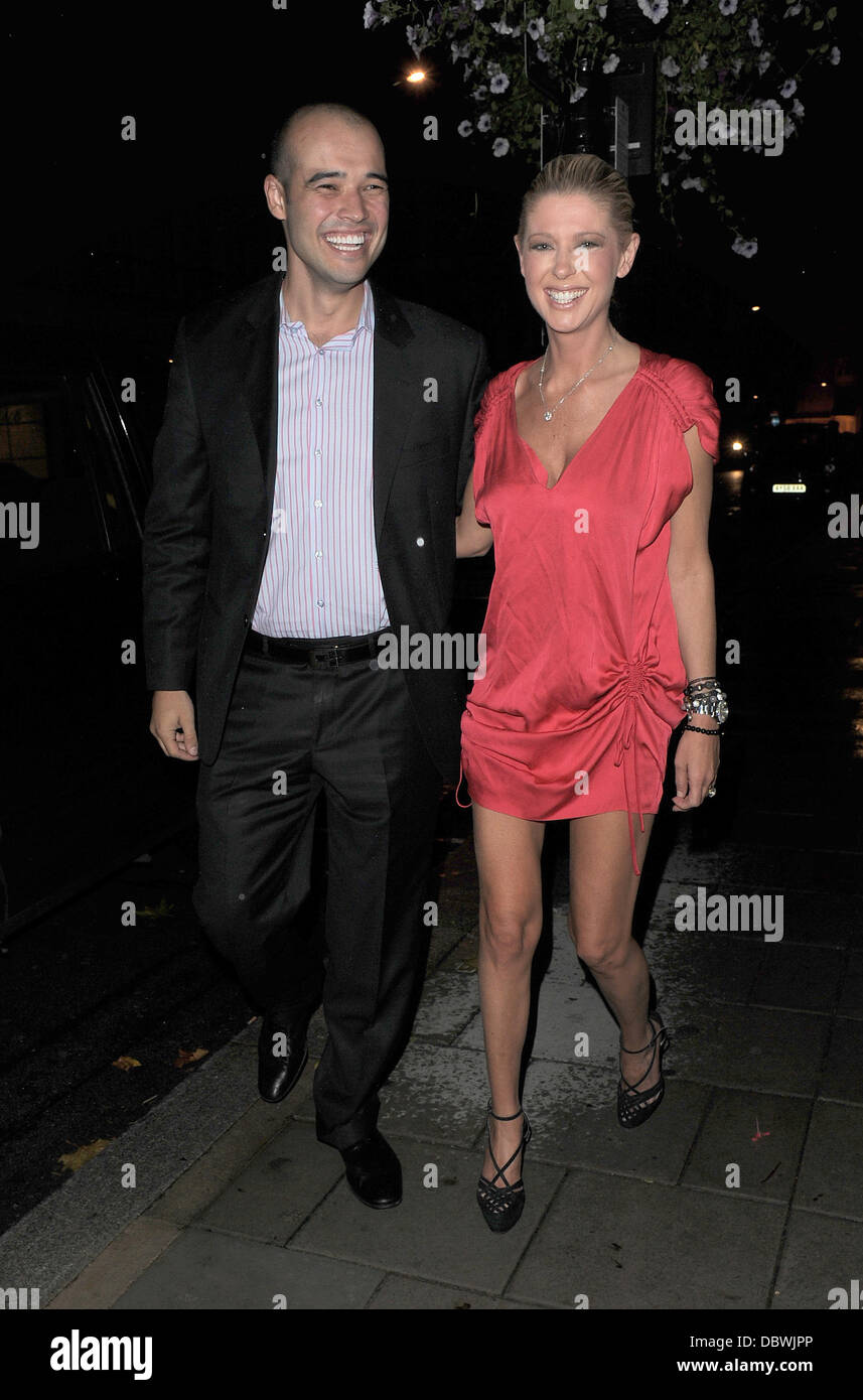 Tara Reid arriving at 'C' restaurant with her new husband Zack Kehayov ...